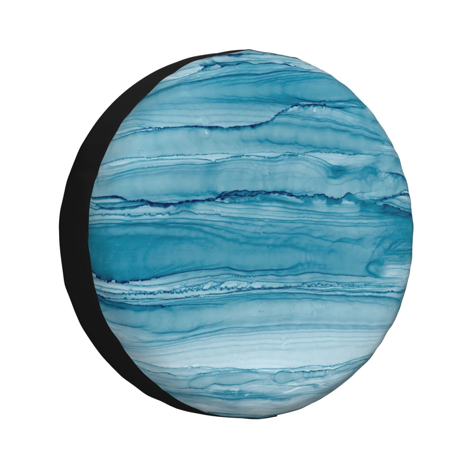 Spare Tire Cover Teal Turquoise Fluid Stripes Waterproof Trailer Tire ...
