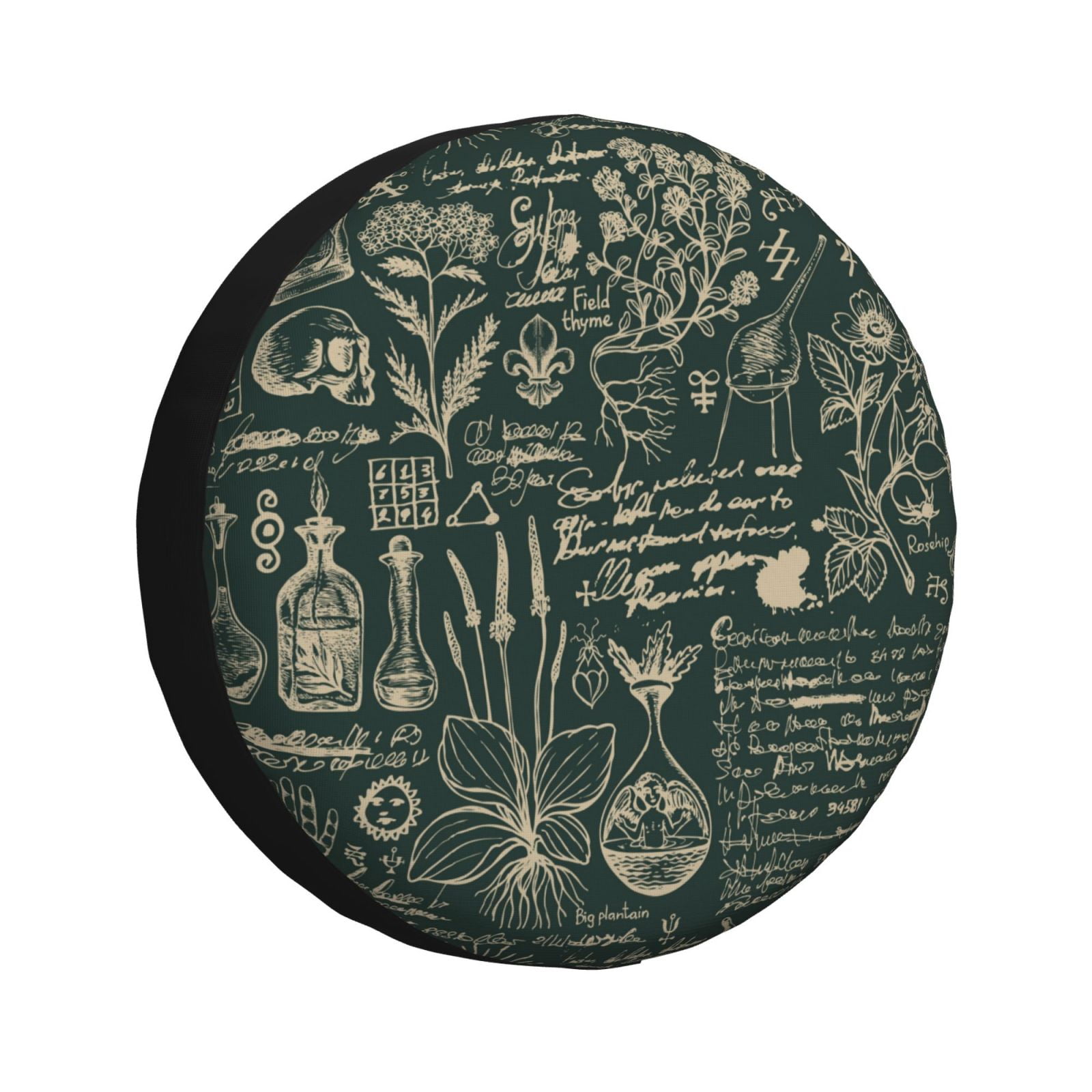 Spare Tire Cover - Vintage Botanical Sketch Collage A Universal Fit for ...