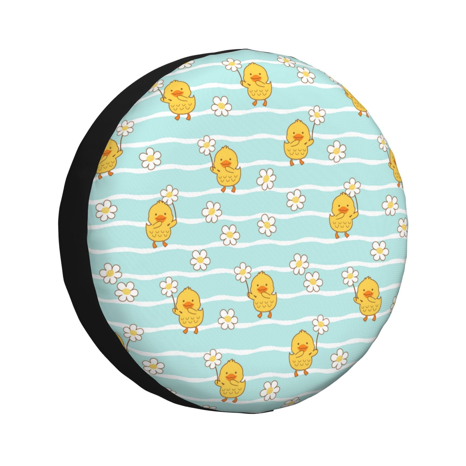 Spare Tire Cover - Wavy Pattern Cute Duck Daisy Universal Fit for RV ...