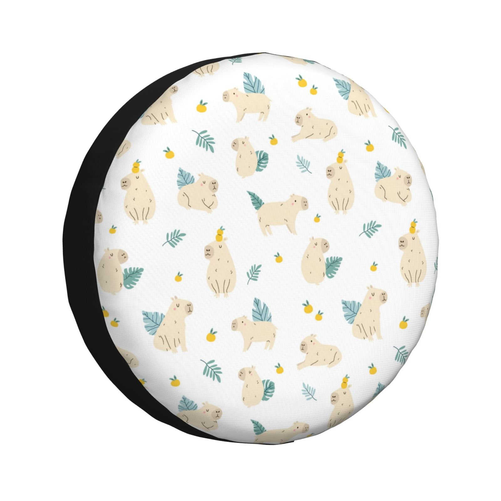 Spare Tire Cover White Capybaras Waterproof Sun Protection Universal