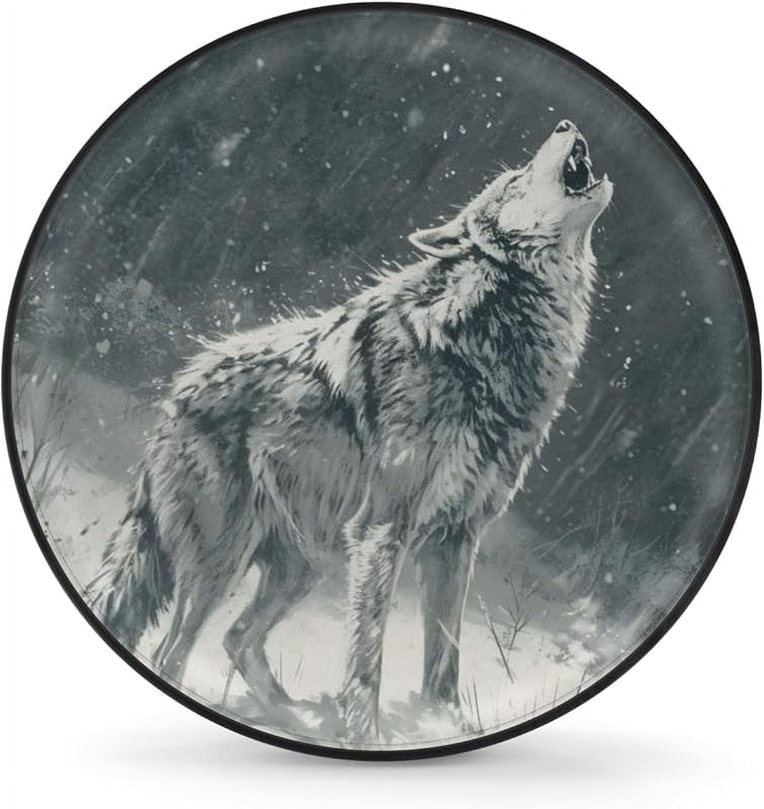 Spare Tire Cover Wolf Howling in The Snowy Wheel Covers Protectors ...