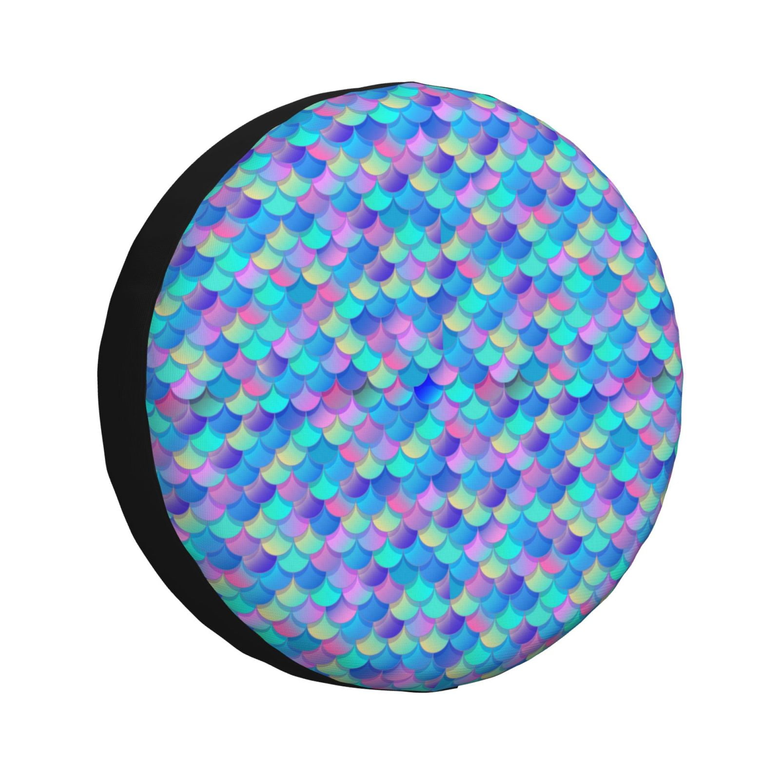 Spare Tire Cover blue purple Rainbow fish scale Waterproof Trailer Tire ...