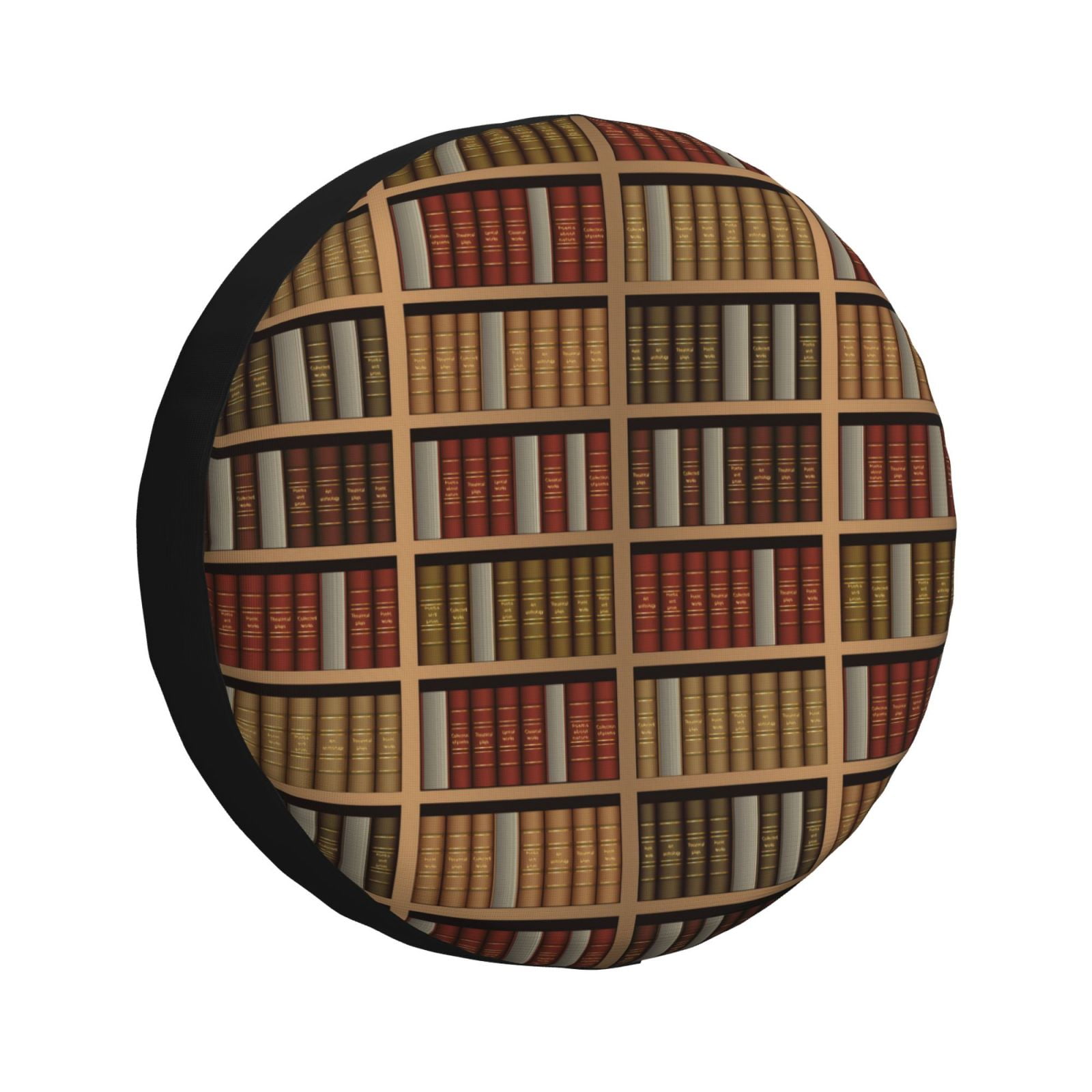 Spare Tire Cover, bright bookcase bookshelf print Wheel Cover Tire ...