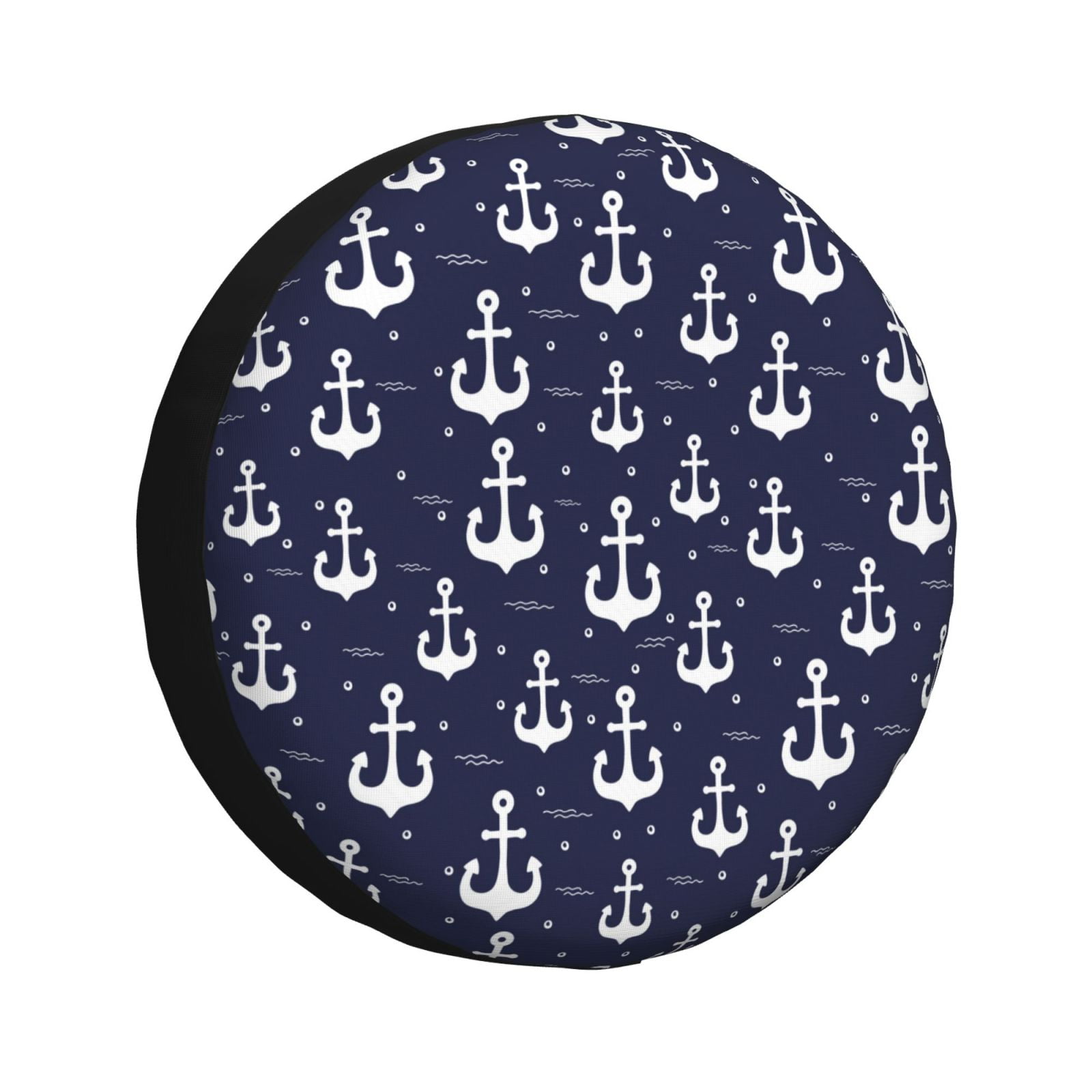 Spare Tire Cover cute white anchor sea navyblue Waterproof Trailer Tire ...