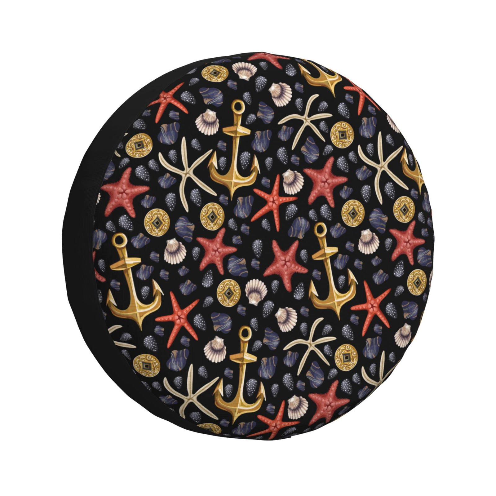 Spare Tire Cover - golden anchors starfishes shells rope Universal Fit ...