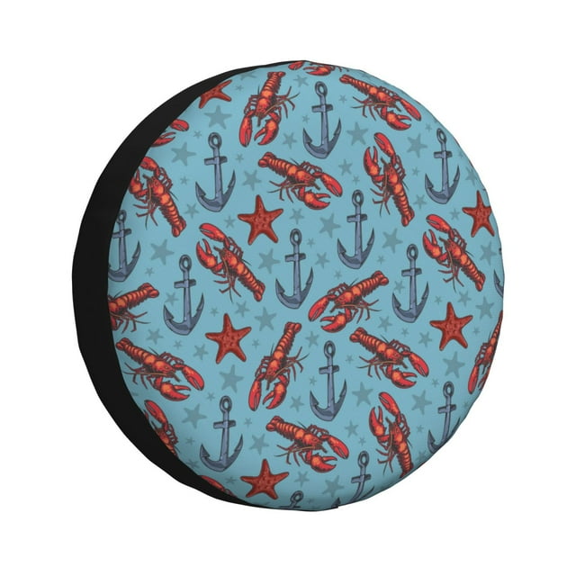 Spare Tire Cover lobsters anchor starfish blue Waterproof Trailer Tire ...