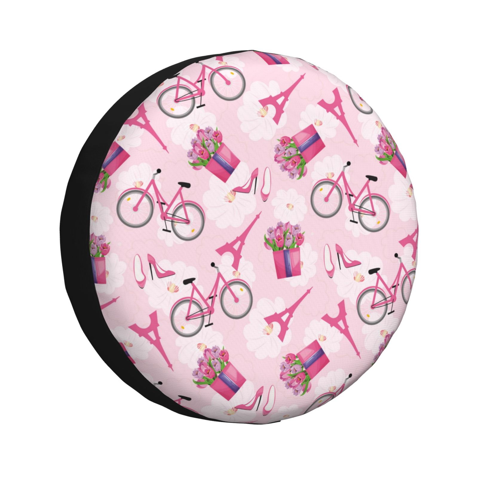 Spare Tire Cover - pink bike Romantic Universal Fit for RV Car Camper SUV Travel Trailer Tire ...
