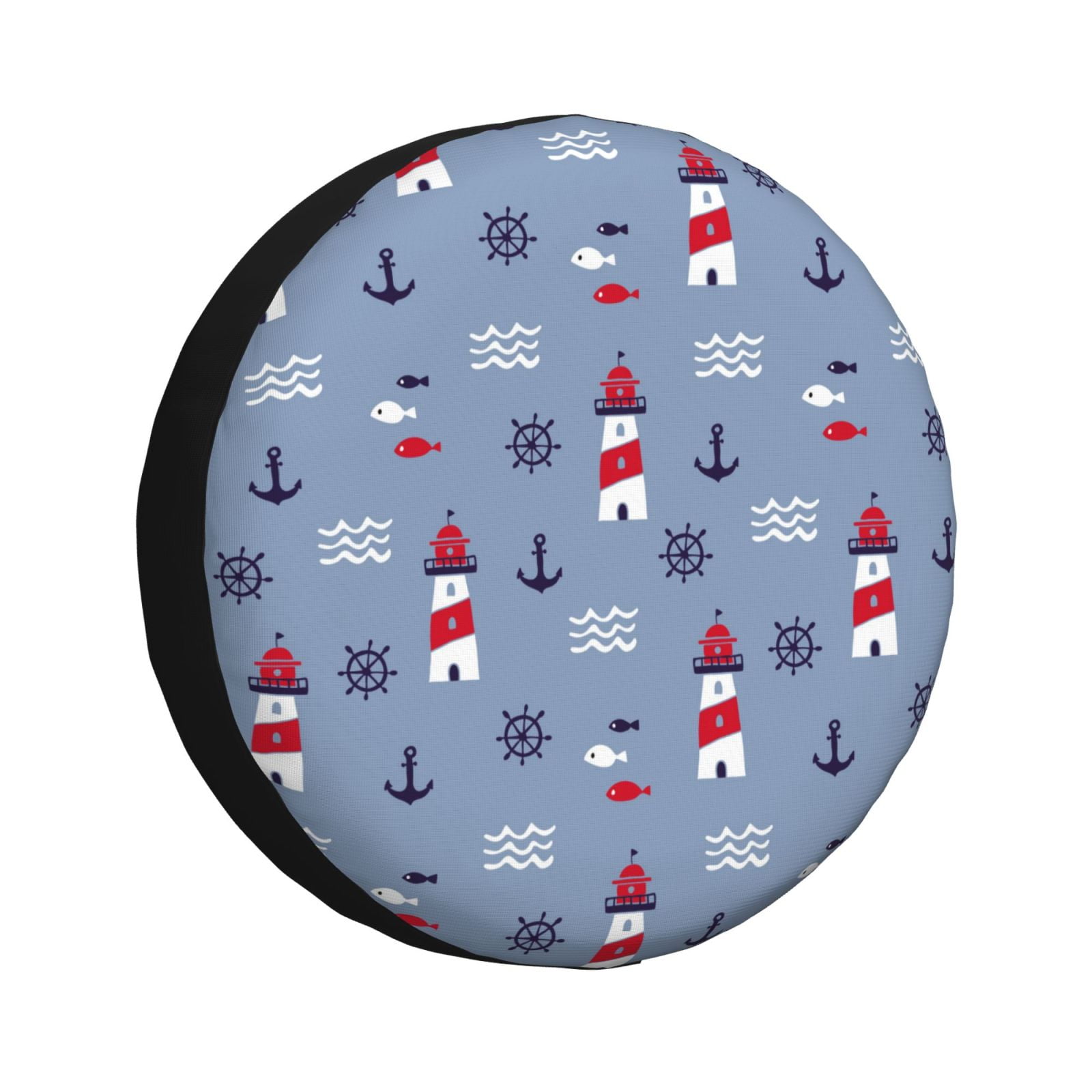 Spare Tire Cover retro lighthouses anchor fish cute Waterproof Trailer ...