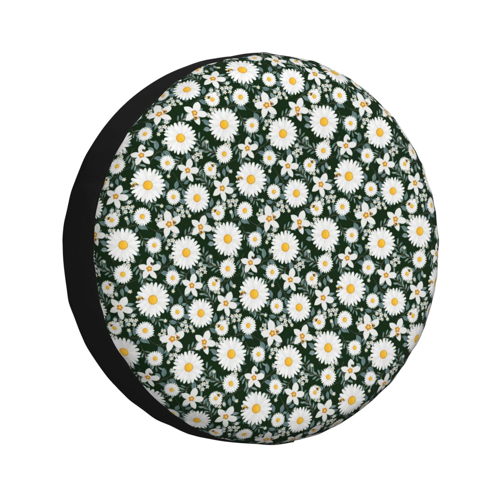 Spare Tire Cover, white daisies bee aesthetic Wheel Cover Tire Covers ...