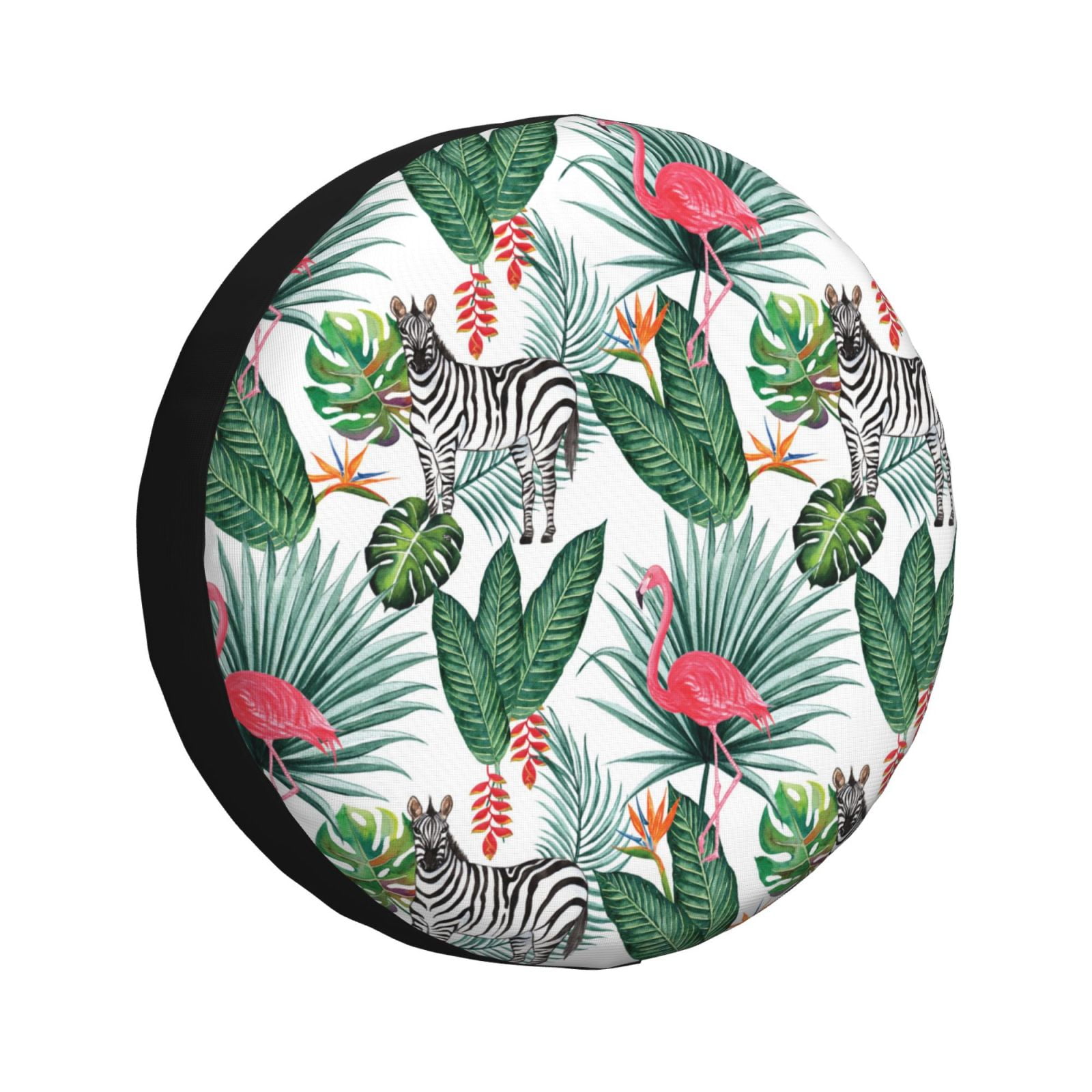 Spare Tire Cover - zebra Flamingo Tropical Palm leaves Universal Fit ...
