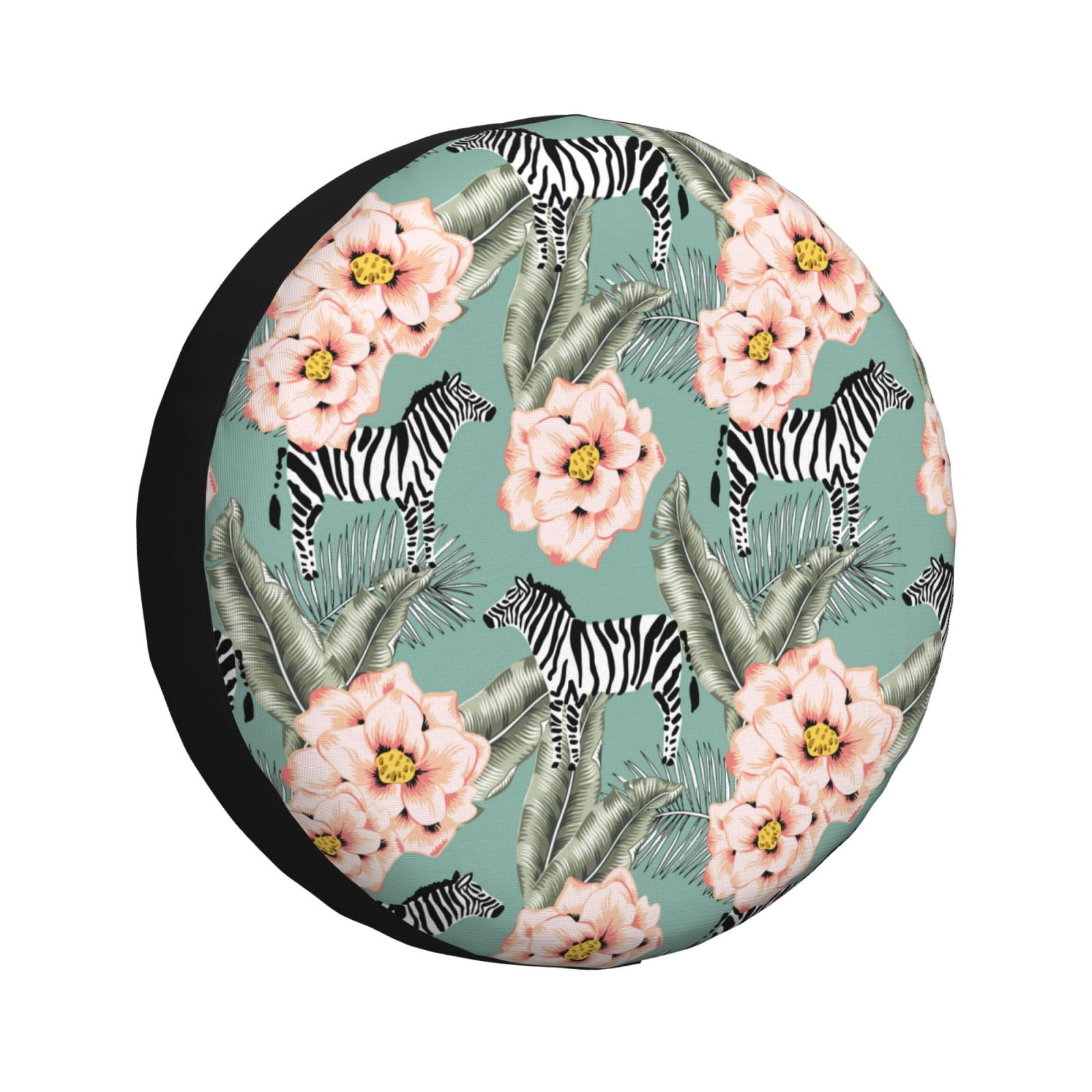 Spare Tire Cover, zebra rose palm Tropical leaves Tire Covers for ...