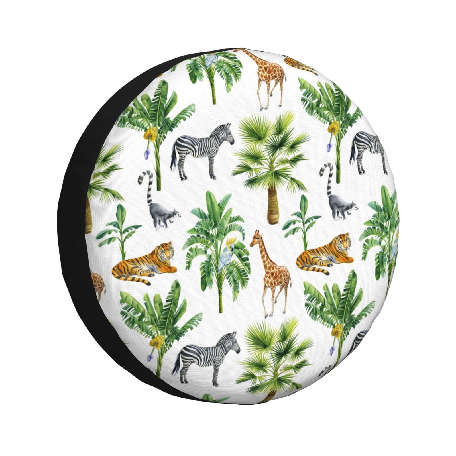 Spare Tire Cover - zebra tiger Giraffe Tropical palm tree Universal Fit ...
