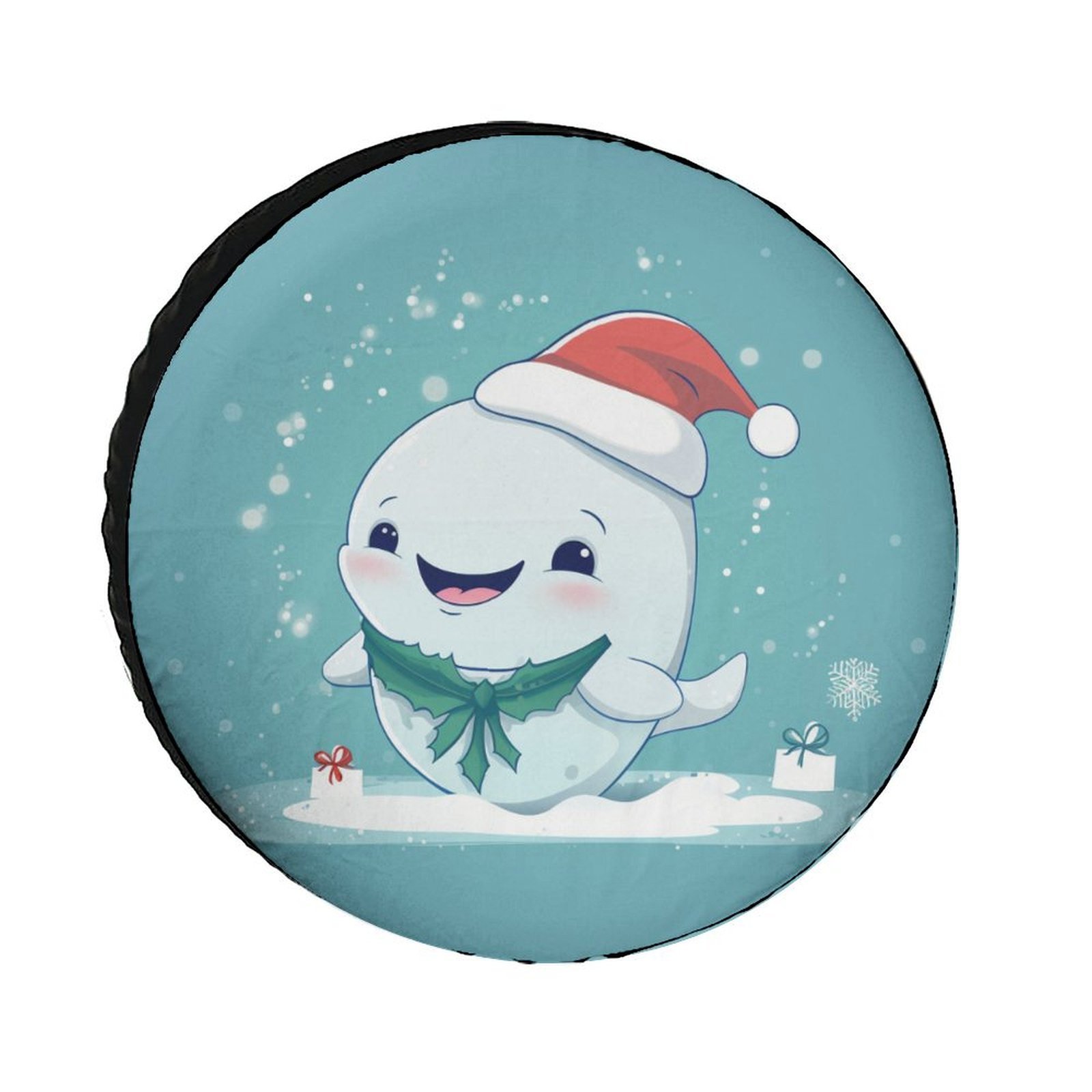 Spare Tire CoverCartoon Beluga Whale Merry Christmas Winter Animals ...