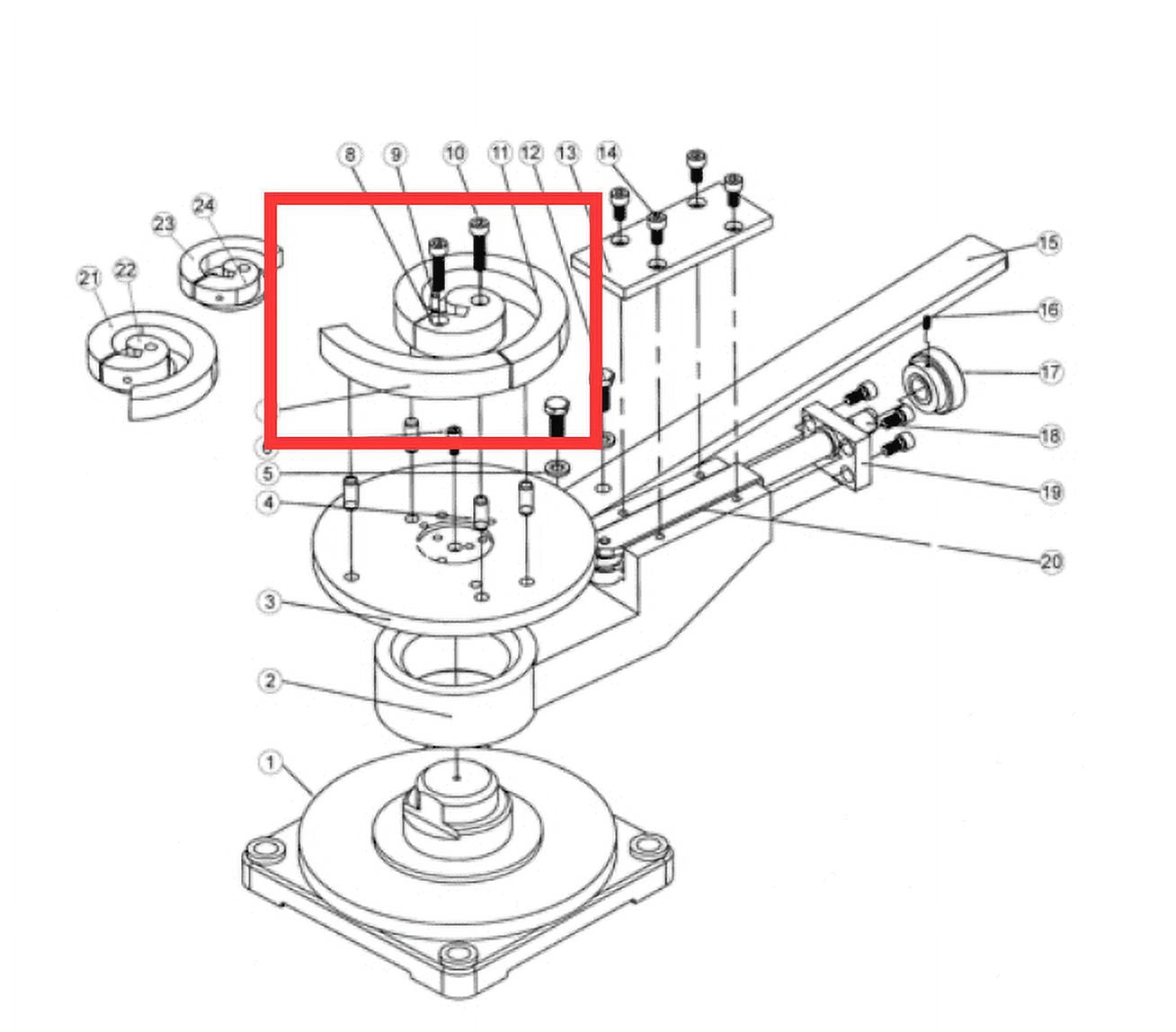 Spare parts for SBG-30, Cast-Iron Steel Frame Scroll Bender with 7 ...