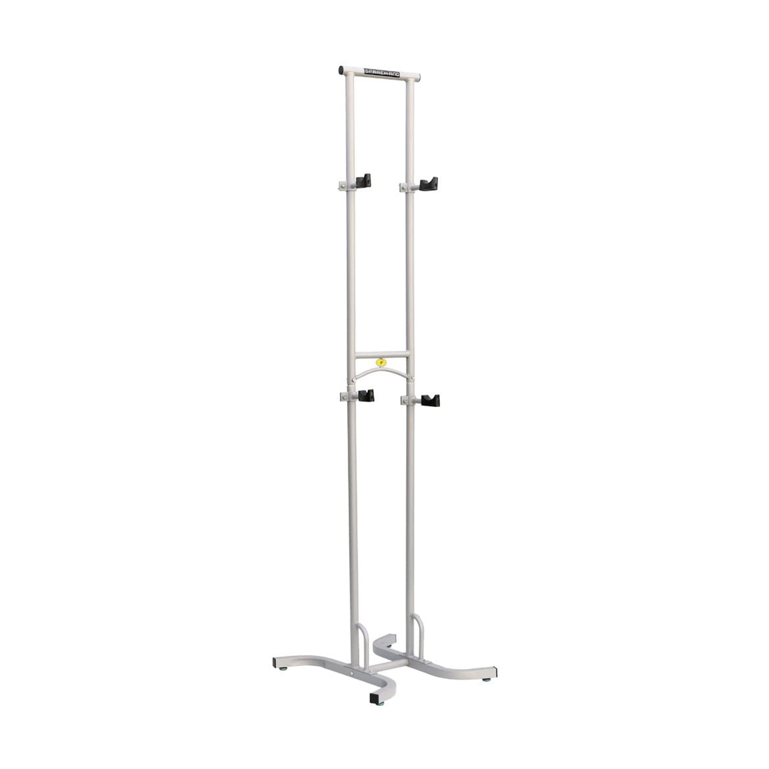 Sparehand Freestanding Adjustable Dual Bike Rack Storage System, Silver ...