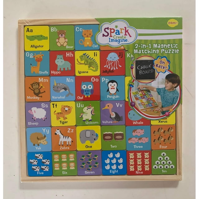 Spark Create Imagine 2-in-1 Magnetic Matching Puzzle Set for Toddlers ...
