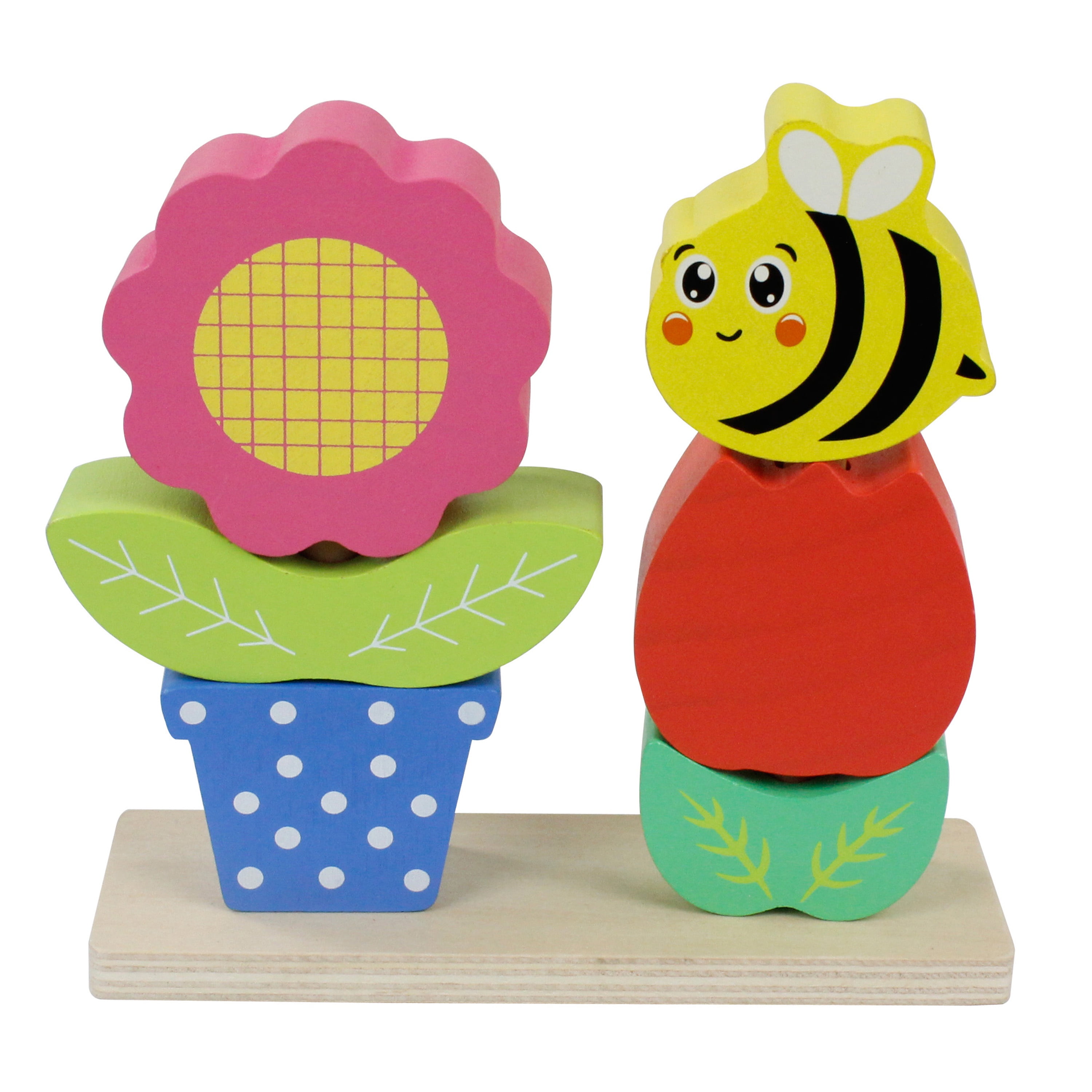 Spark Create Imagine Wooden Bee and Flower Stacking Puzzle, Educational ...