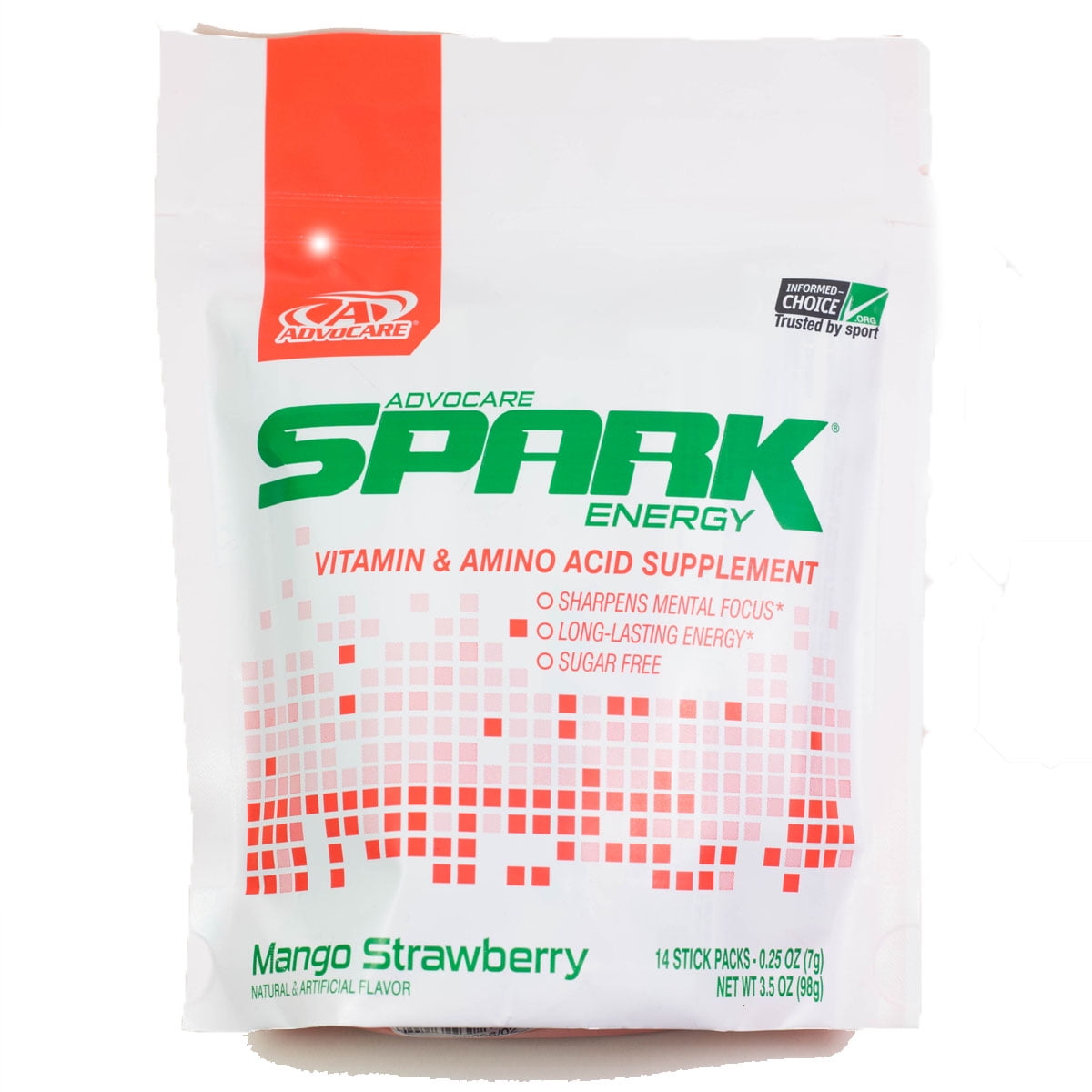 Spark Energy Vitamin and Amino Acid Supplement Mango Strawberry 14Stick ...