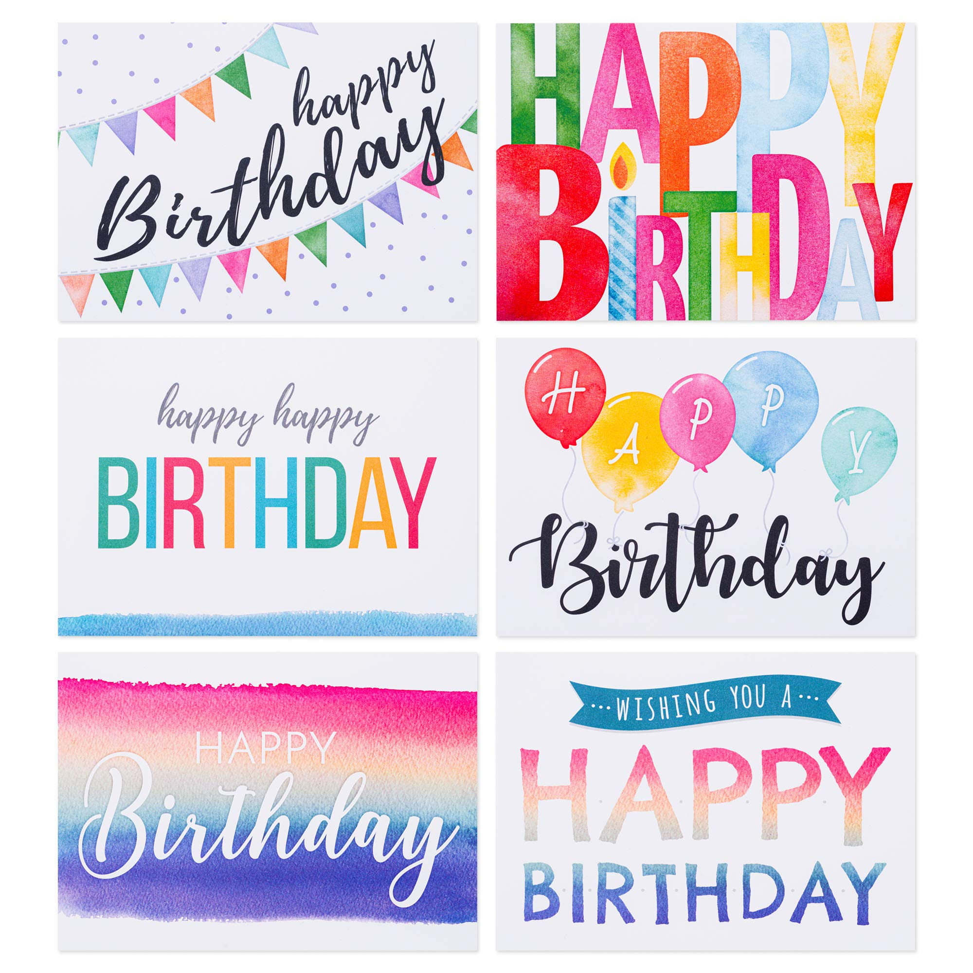 Spark Ink Happy Birthday Cards Assortment SMRwith Envelopes, Mixed ...