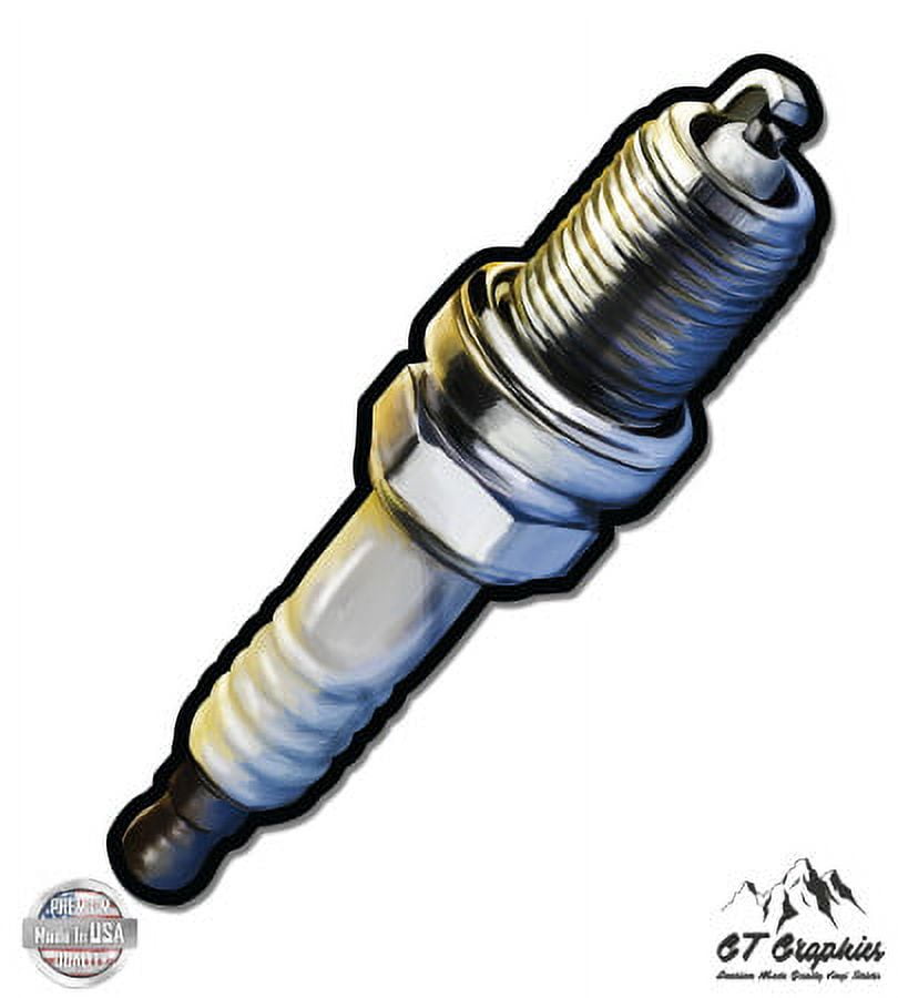 Spark Plug - 12" Vinyl Sticker Waterproof Decal - Walmart.com