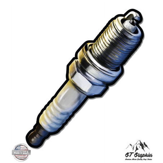Spark Plug - 8" Vinyl Sticker - For Car Laptop I-Pad - Waterproof Decal ...