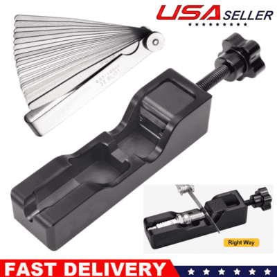 Spark Plug Gap Tool with 32 Blade Steel Feeler Gauge,Universal Spark ...