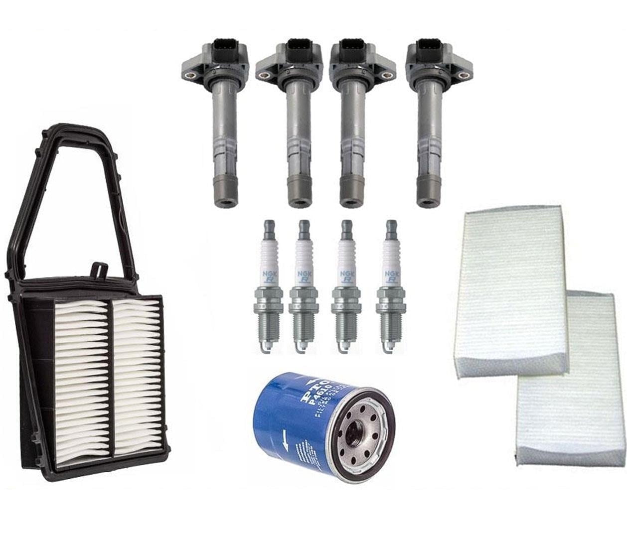 Spark Plug Ignition Coils Oil Cabin Air Filter for Honda Civic 1.7 2001 ...