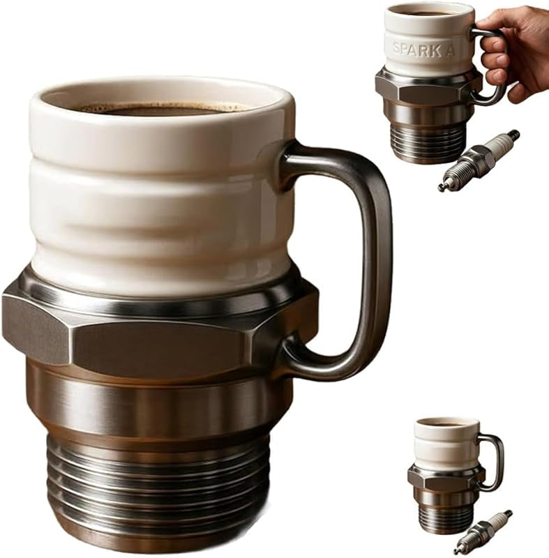 Spark Plug Mug, Creative Ceramic Coffee Cup Shaped Like Engine Spark ...