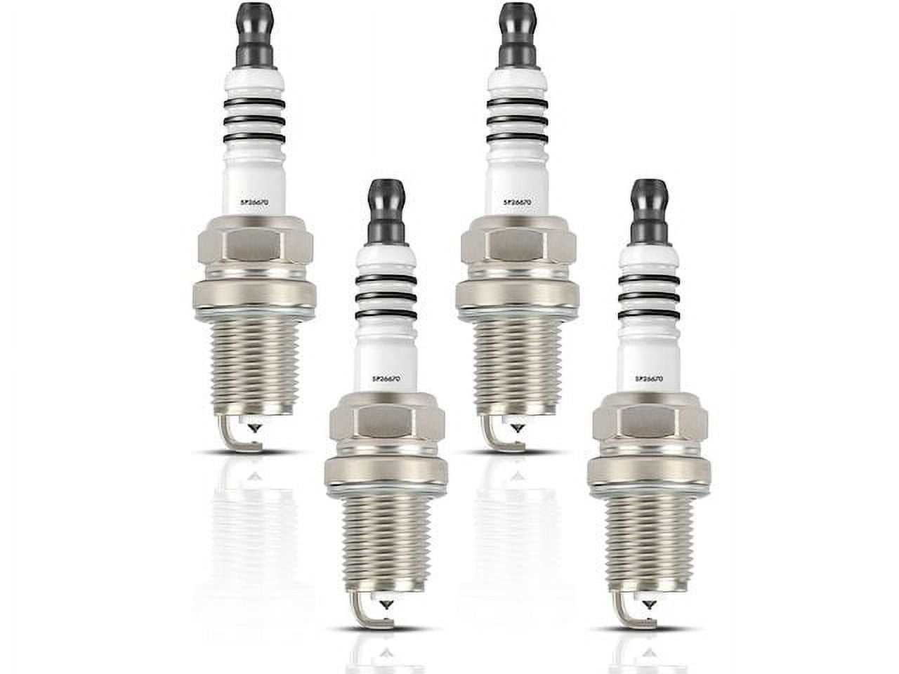 Spark Plug Set 4 - Compatible with 2005 - 2016 Audi A4 2.0L 4-Cylinder ...