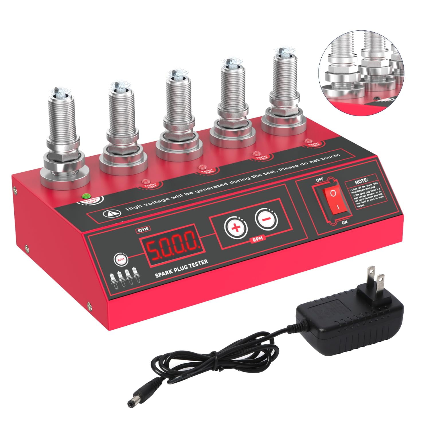Spark Plug Tester Upgraded 5-Hole Spark Plug Tester with Adjustable ...