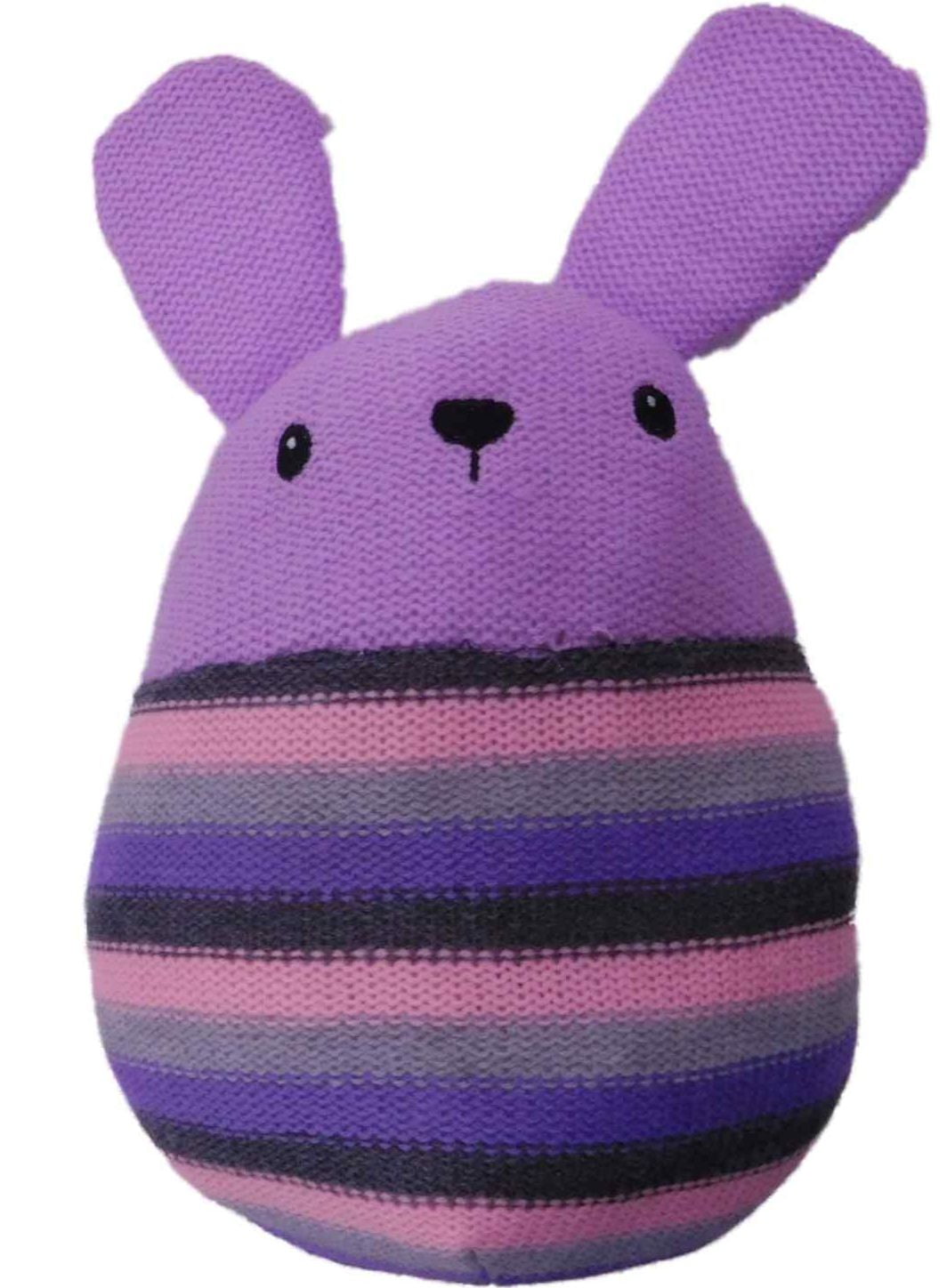 Spark Pretty Puprle & Gray Striped Knit Bunny Rabbit Plush Stuffed ...