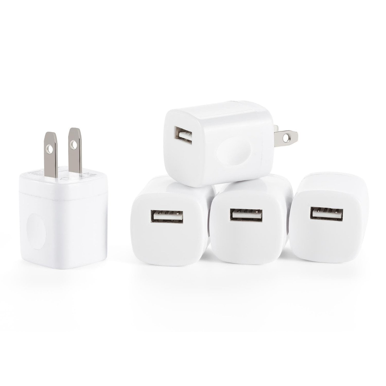 Spark Electronics USB AC Wall Charger Adapter, 5pcs, Universal Charging ...