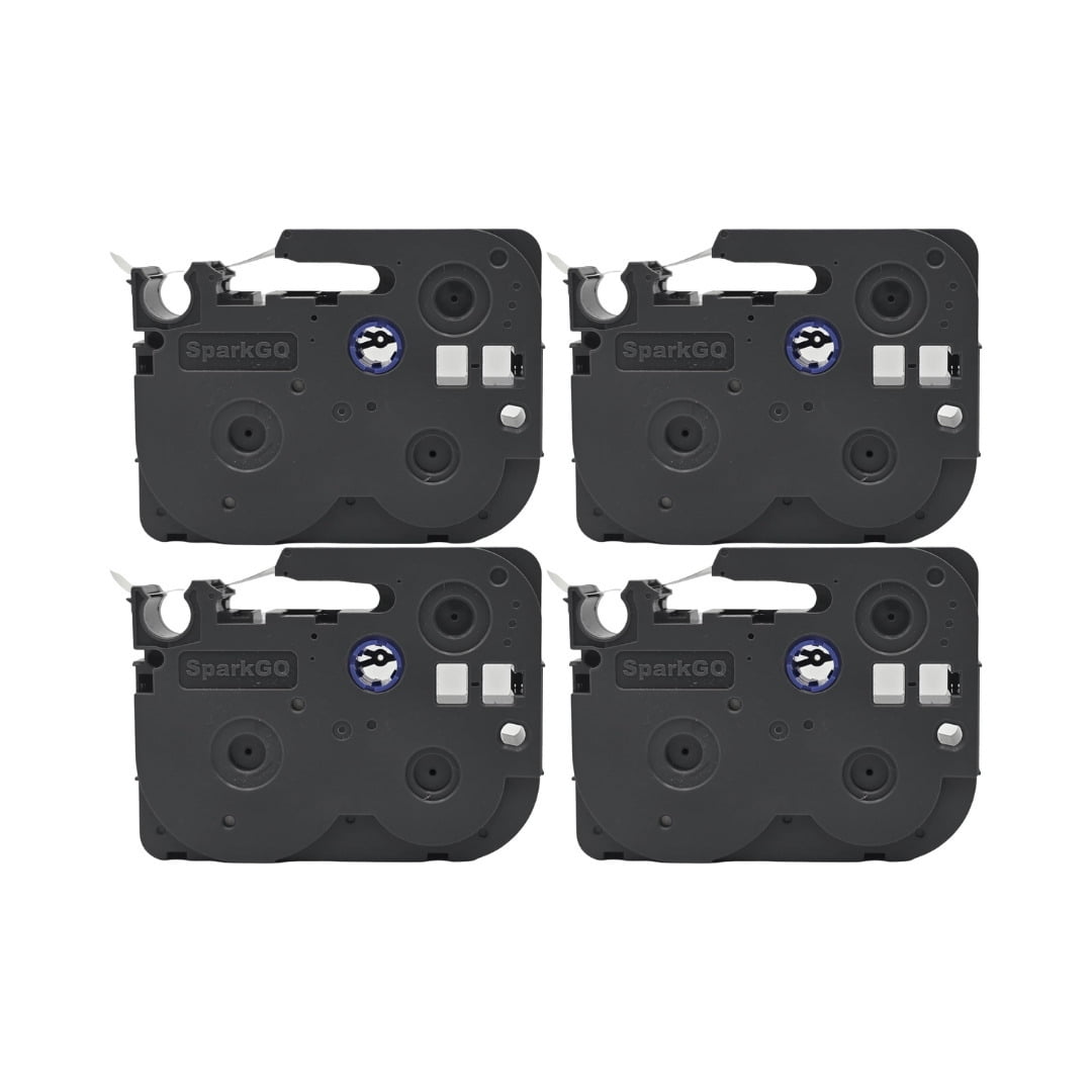 SparkGo Laminated T-231E 0.47-Inch x 26.2-Feet Black Ink White Label ...