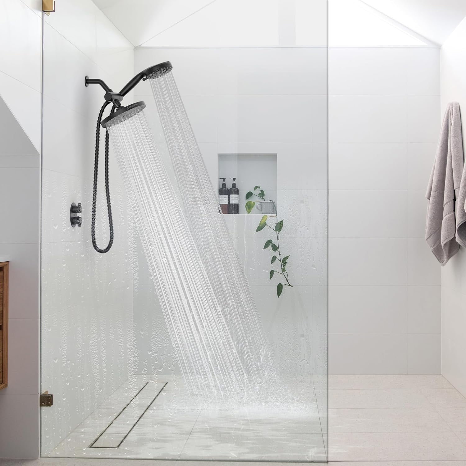 SparkPod Dual Shower Head - 8'' High Pressure Rain Shower Heads with ...