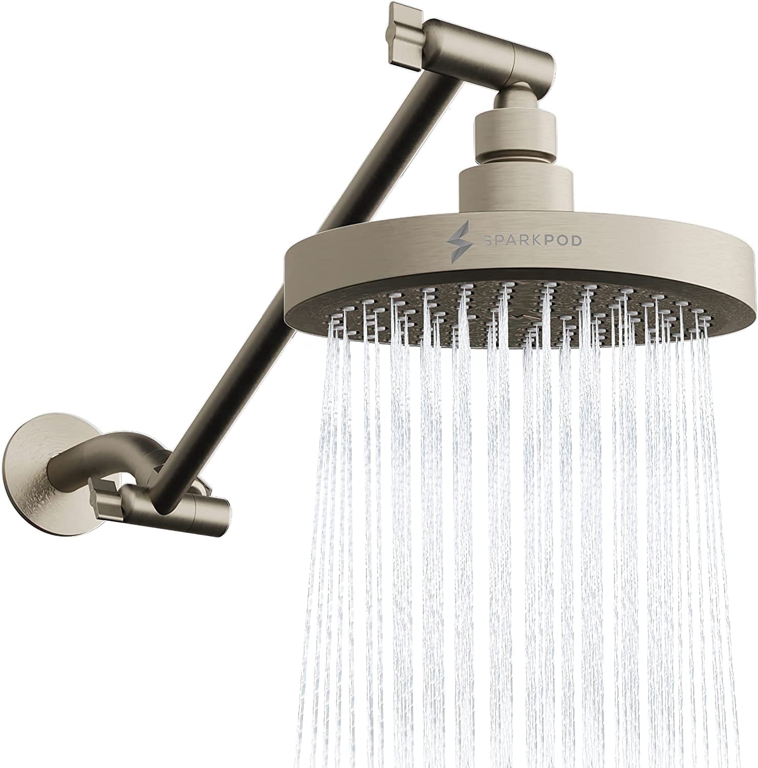 SparkPod Rain Shower Head with Adjustable Extension Arm 11" - High ...