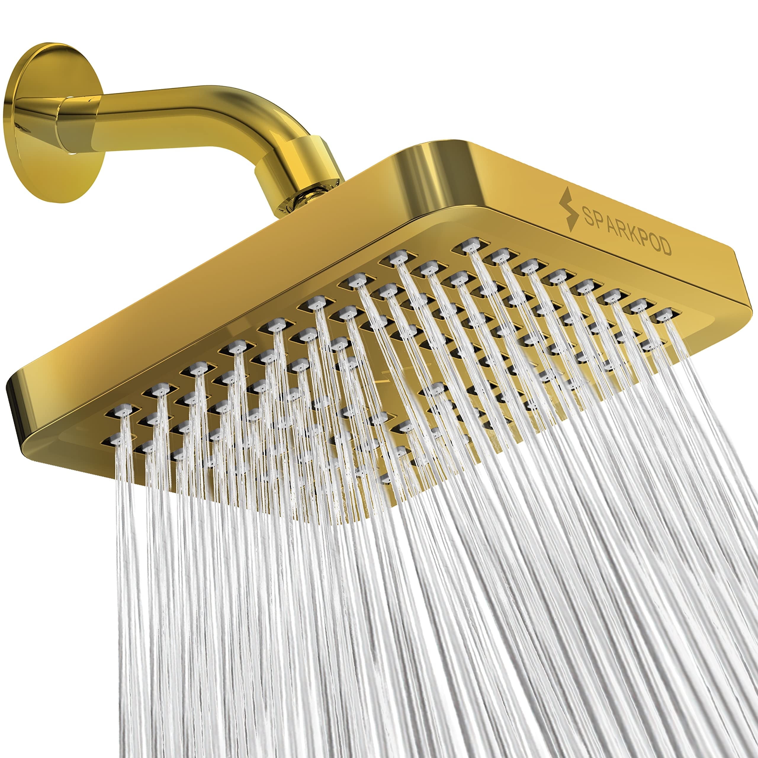 SparkPod Shower Head - High Pressure Rain - 1-Min Install - Easy Clean ...