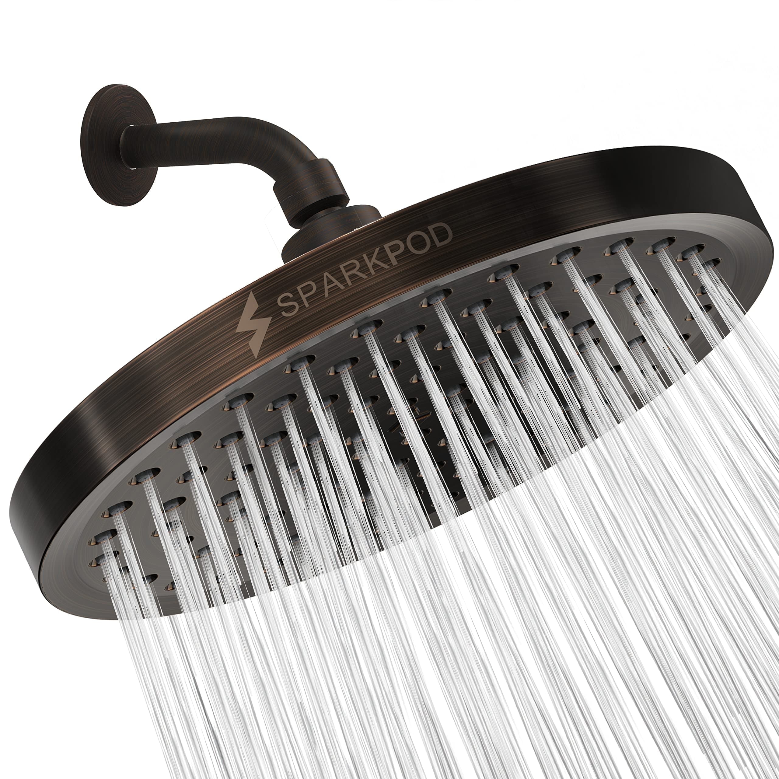 SparkPod Shower Head - High Pressure Rain - 1-Min Install - Easy Clean ...