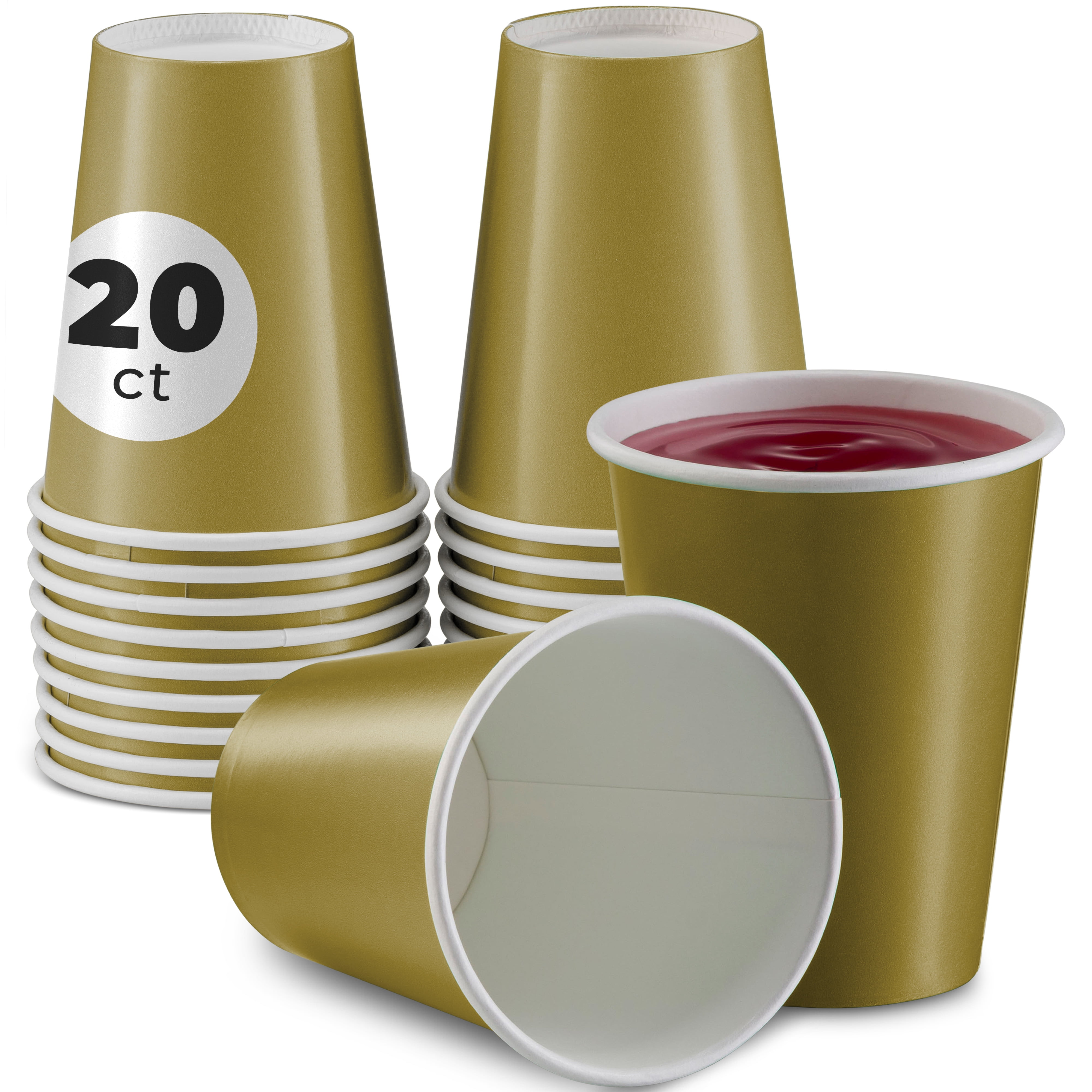 SparkSettings Disposable Paper Cups, 9 oz. Silver Paper Coffee Cups ...