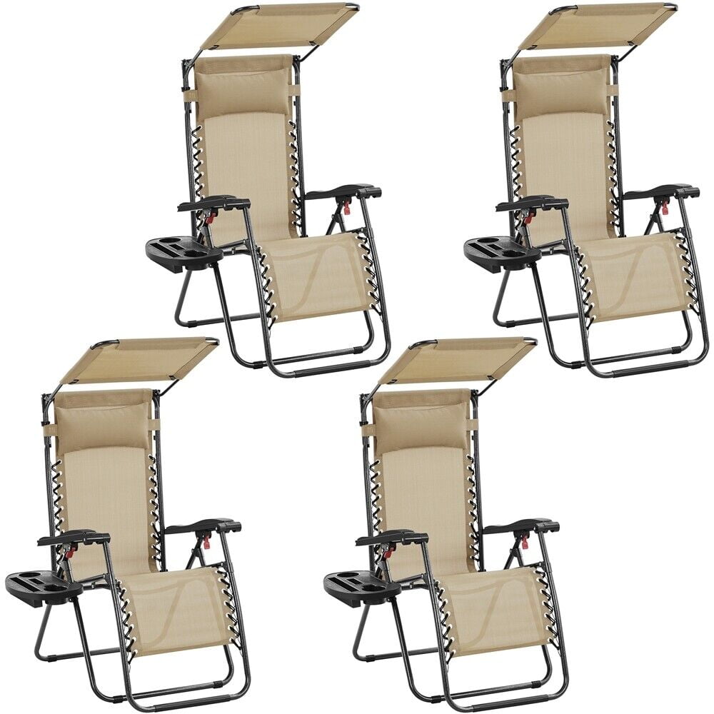 SparkTrend 26in Zero Gravity Chair Set with Side Table, Outdoor Patio ...