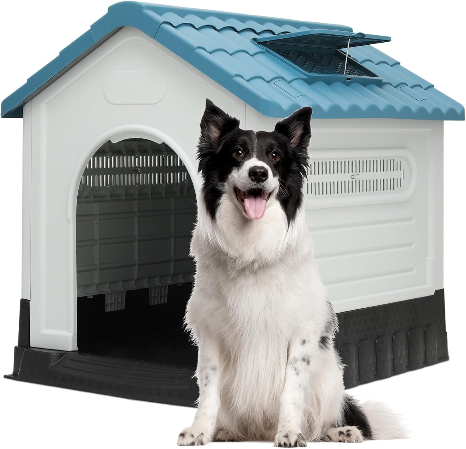 SparkTrend 38.5 Inch Dog House for Large Dogs, Outside Insulated ...