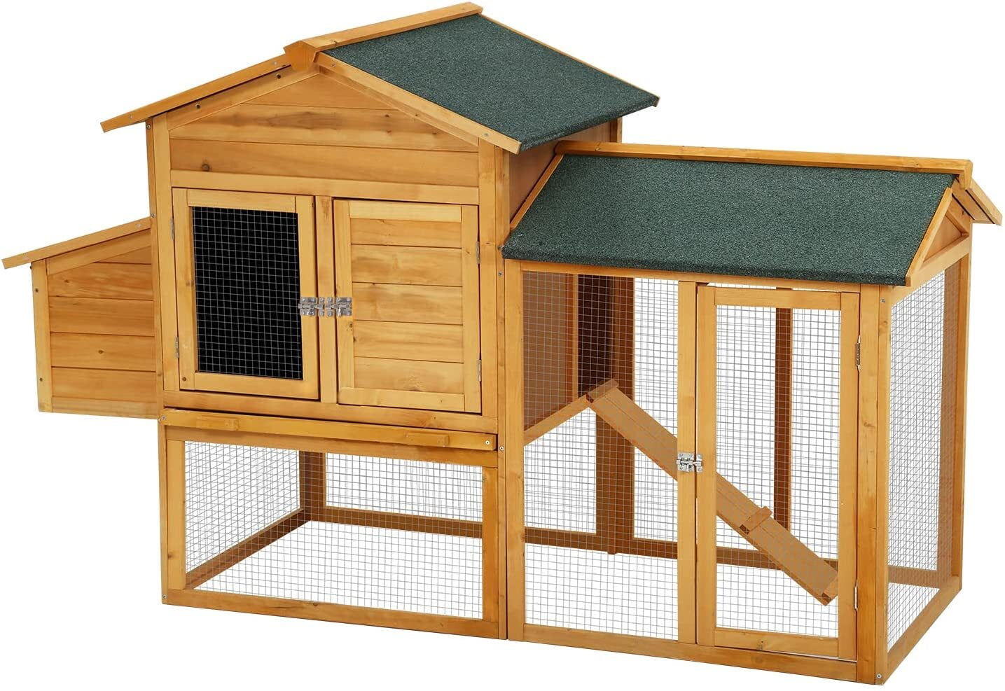 SparkTrend 66 Inch Wood Chicken Coop Chicken House Indoor Outdoor ...