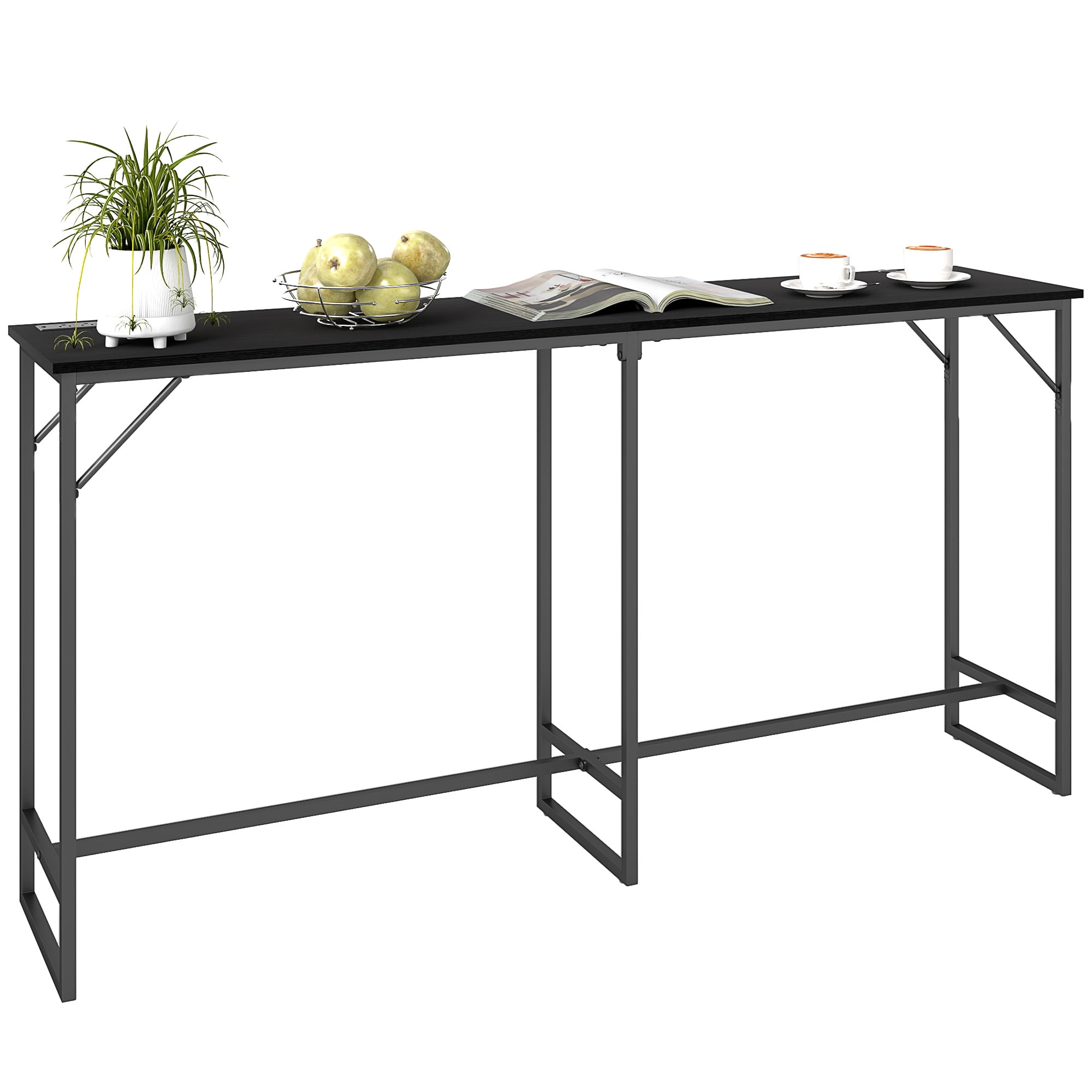 SparkTrend 70" Long Counter Height Table with Charging Station ...