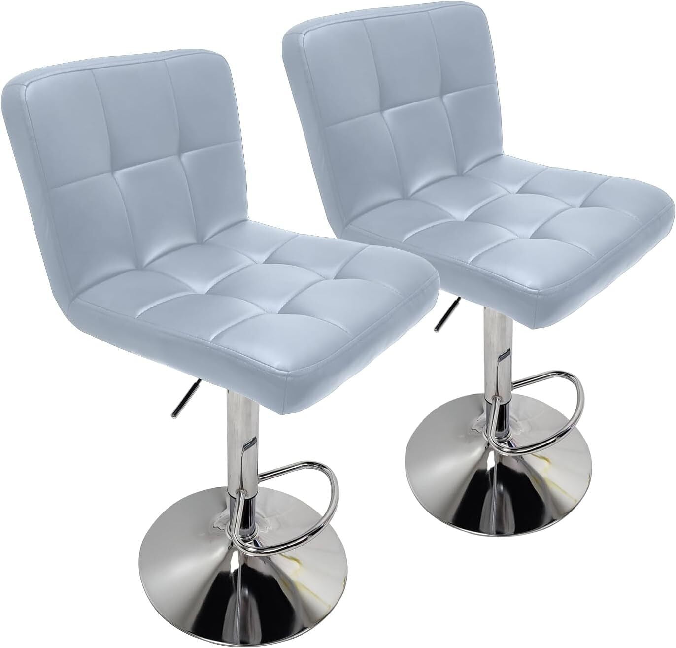 SparkTrend Barstool with Back Set of 2 - PU Leather Lifting Bar Stools ...