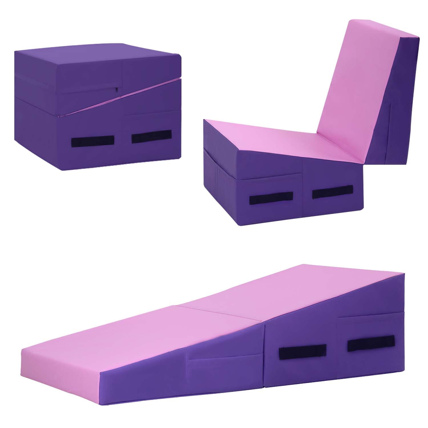 SparkTrend Incline Gymnastics Mat, 47.2x23.6 Inch Foldding Gymnastic ...