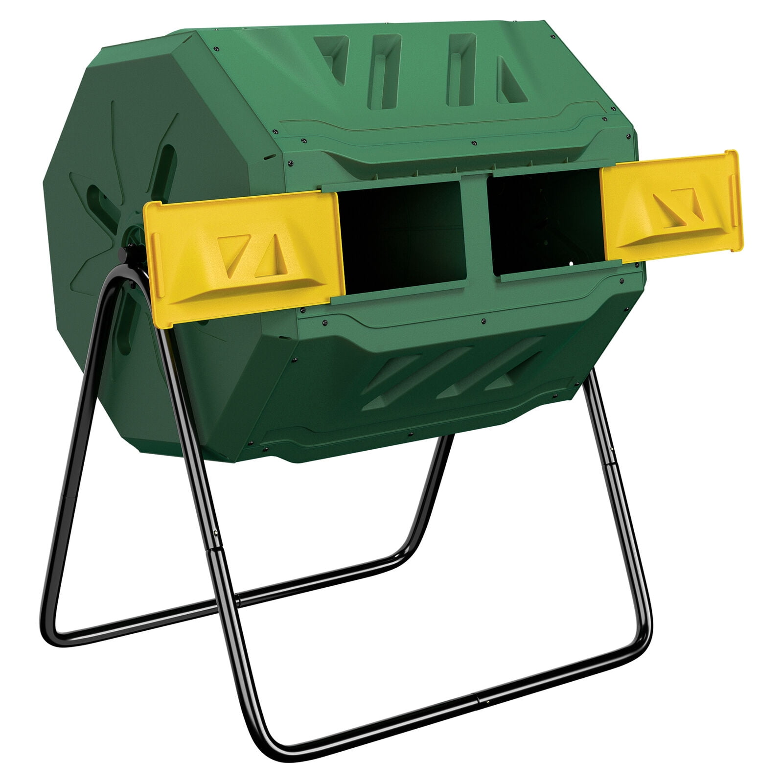 SparkTrend Outdoor Compost Bin Dual Chamber Tumbling 43 Gallon ...