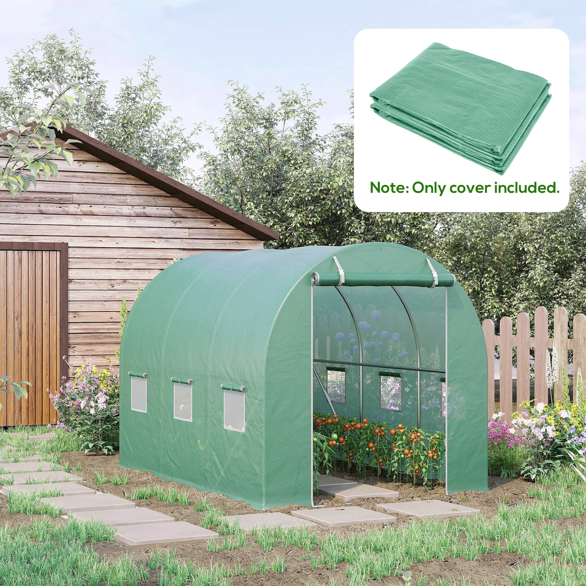 SparkTrend Plastic Greenhouse Cover Replacement, Heavy Duty Waterproof ...