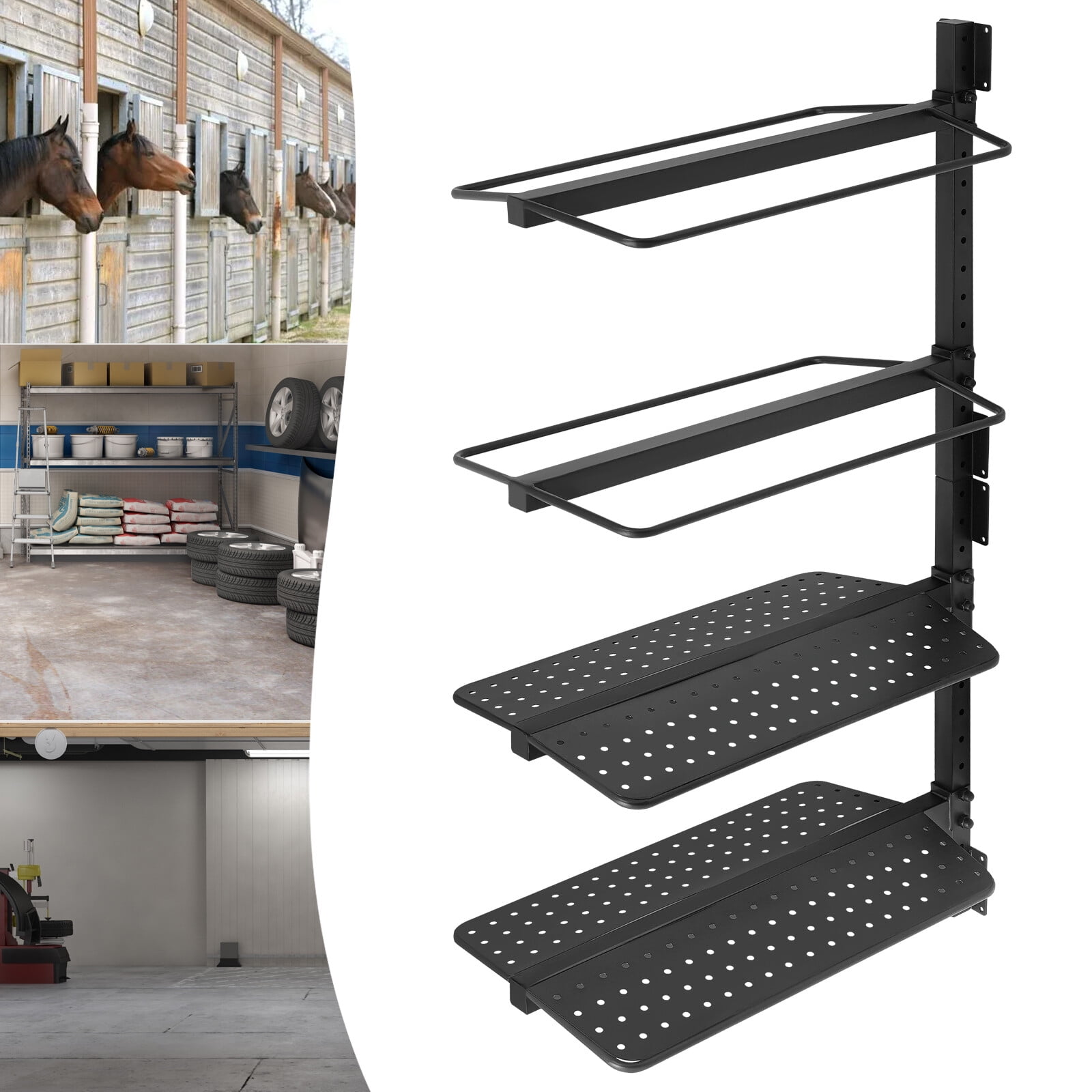 SparkTrend Rack Wall-Mounted 4 Tier Heavy Duty Metal Horse Tack ...