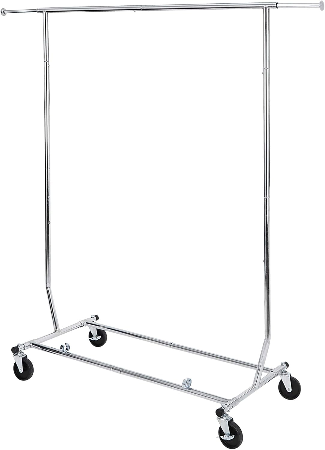 SparkTrend Rod Adjustable Clothing Garment Rack with Wheels for Hanging ...