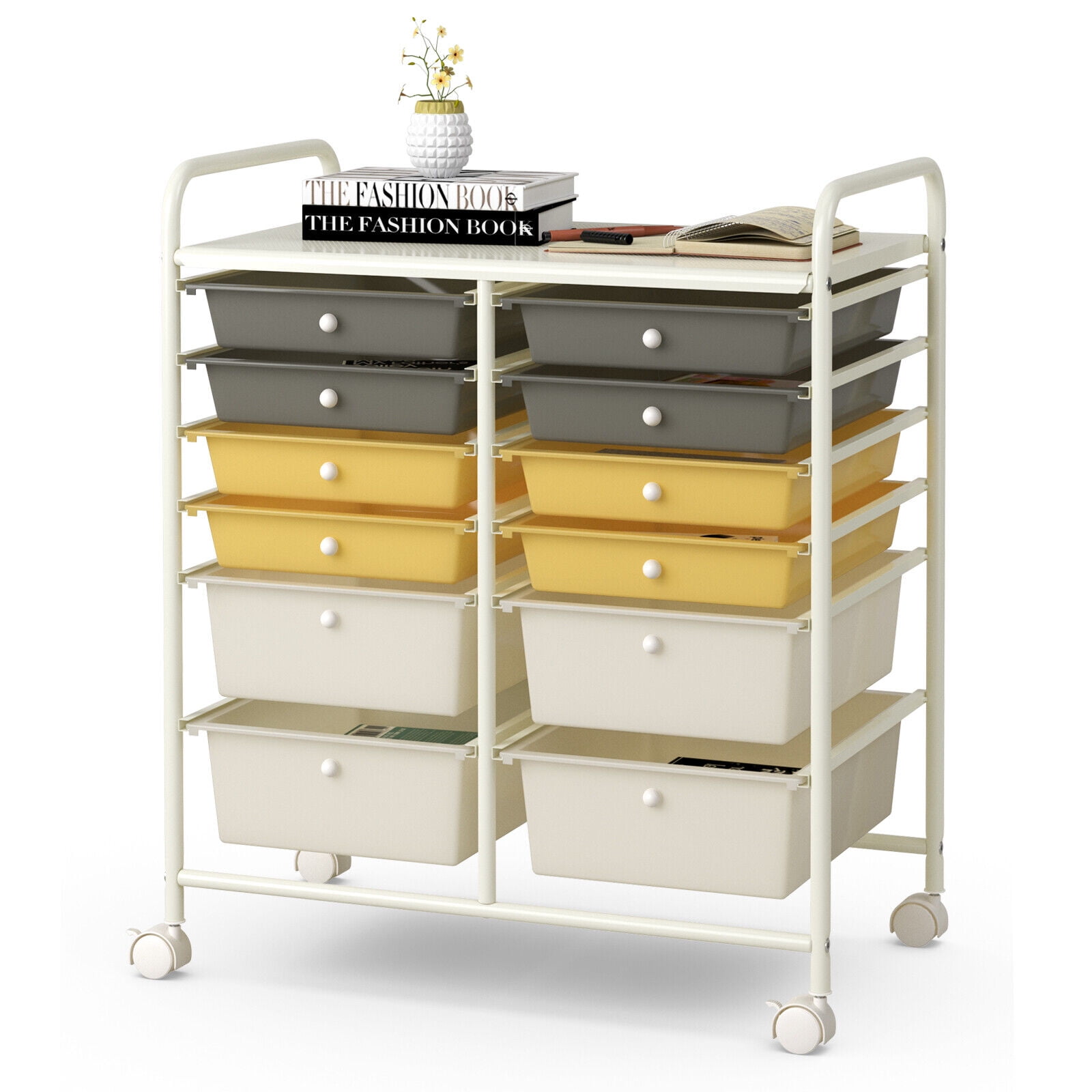 SparkTrend Rolling Cart with 12 Drawers, Craft Storage Cart with ...