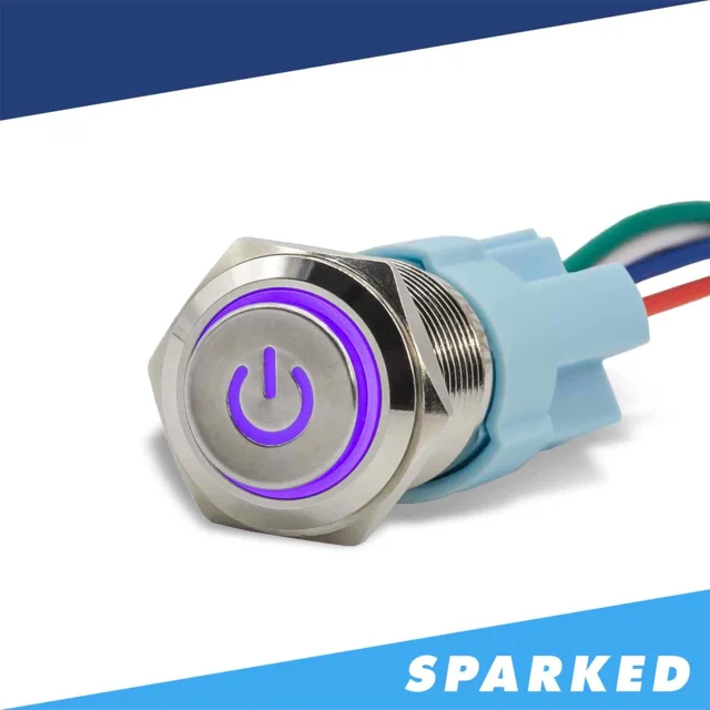 Sparked Innovations Aluminum Latching 12V Push Button Switch Power ...